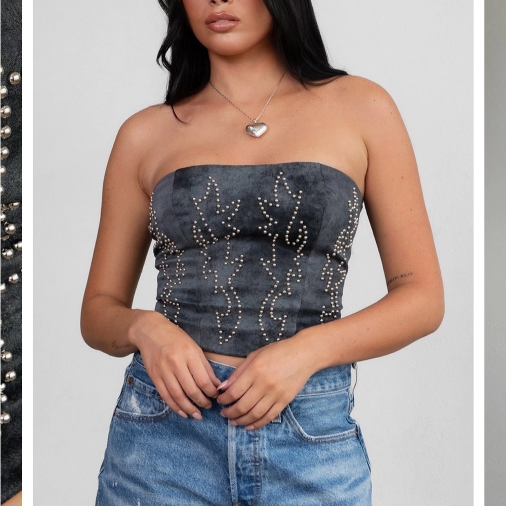 Western Studded Corset Top - Gem